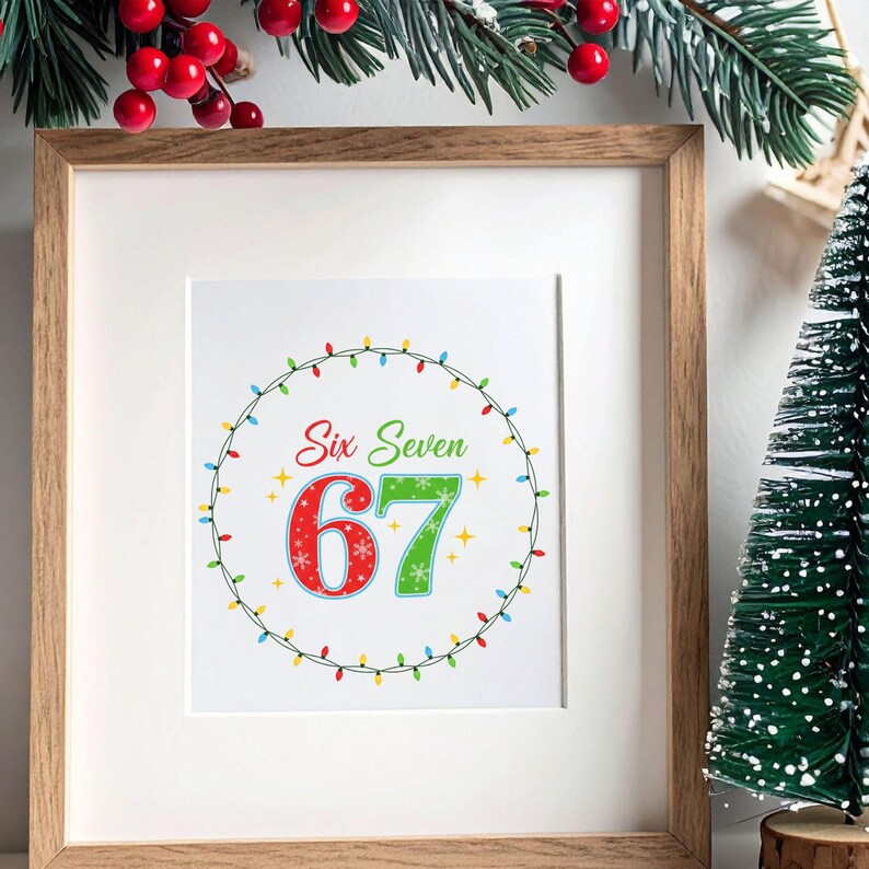 Funny Christmas Meme SIX Seven Png Bundle, Santa Says 67 Clipart Png ...