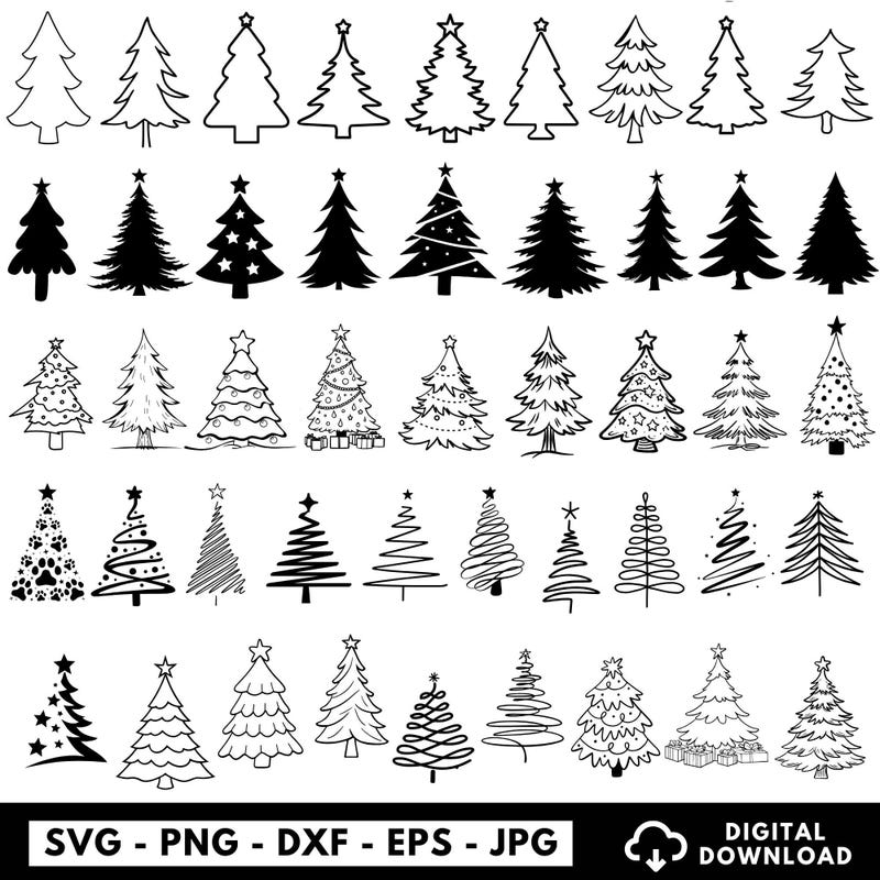 Christmas Trees Svg Paper - Etsy