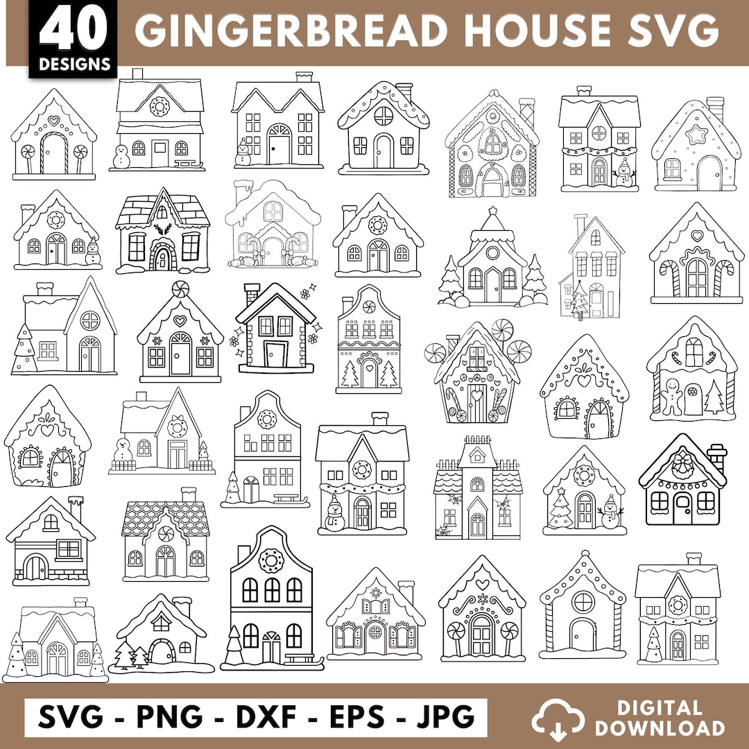 40 Gingerbread House SVG Bundle, Gingerbread Svg, Gingerbread Ornament ...