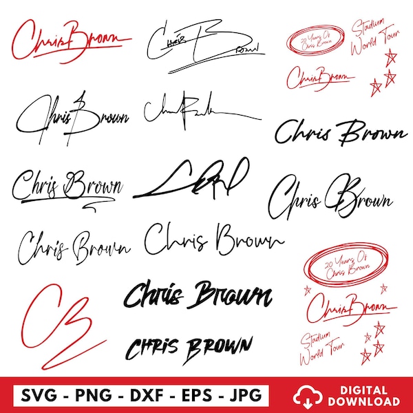 Chris Brown Autograph Svg - Etsy
