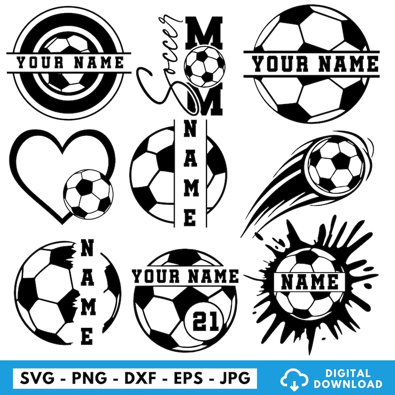 Soccer Svg Bundle, Soccer Ball Svg, Soccer Ball Monogram Svg, Soccer ...