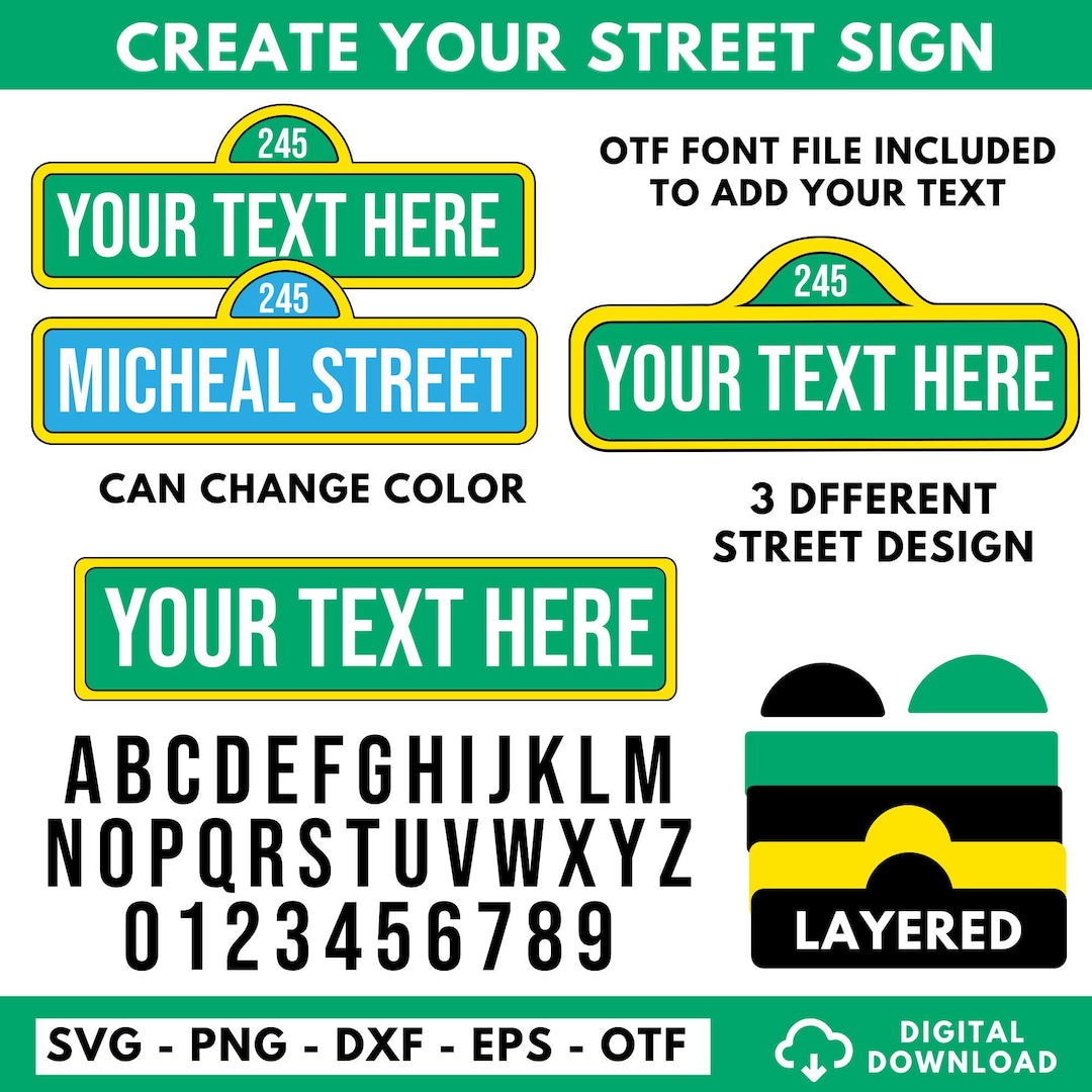 Street Sign SVG, Custom Street Sign, Street Svg Sign, Street Sign ...