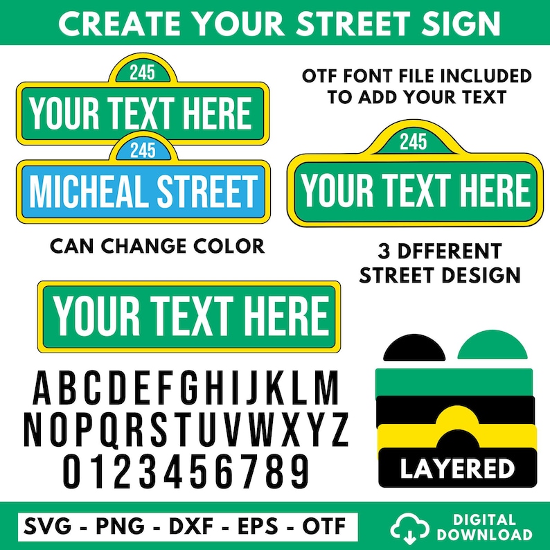 Street Sign SVG, Custom Street Sign, Street Svg Sign, Street Sign ...