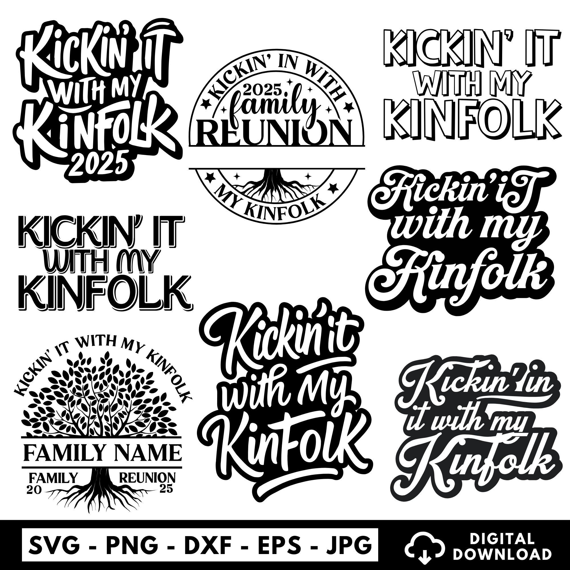 Kickin It With My Kinfolk Svg Png, Family Reunion Svg, Reunion Svg ...