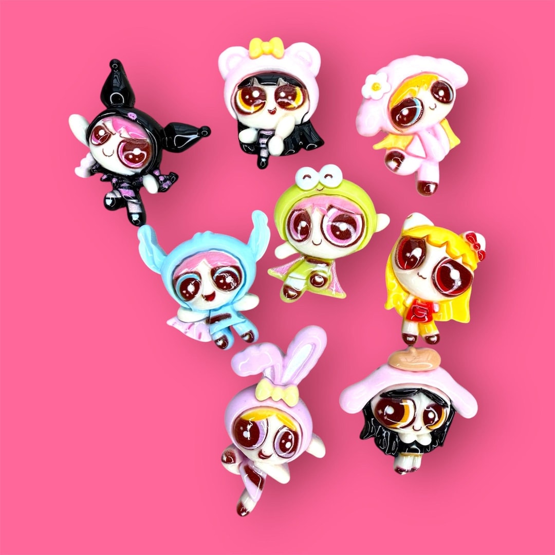 Powerpuff Girls Sanrio Flatback Resin Charms Cabochons Diy Set of 8 - Etsy