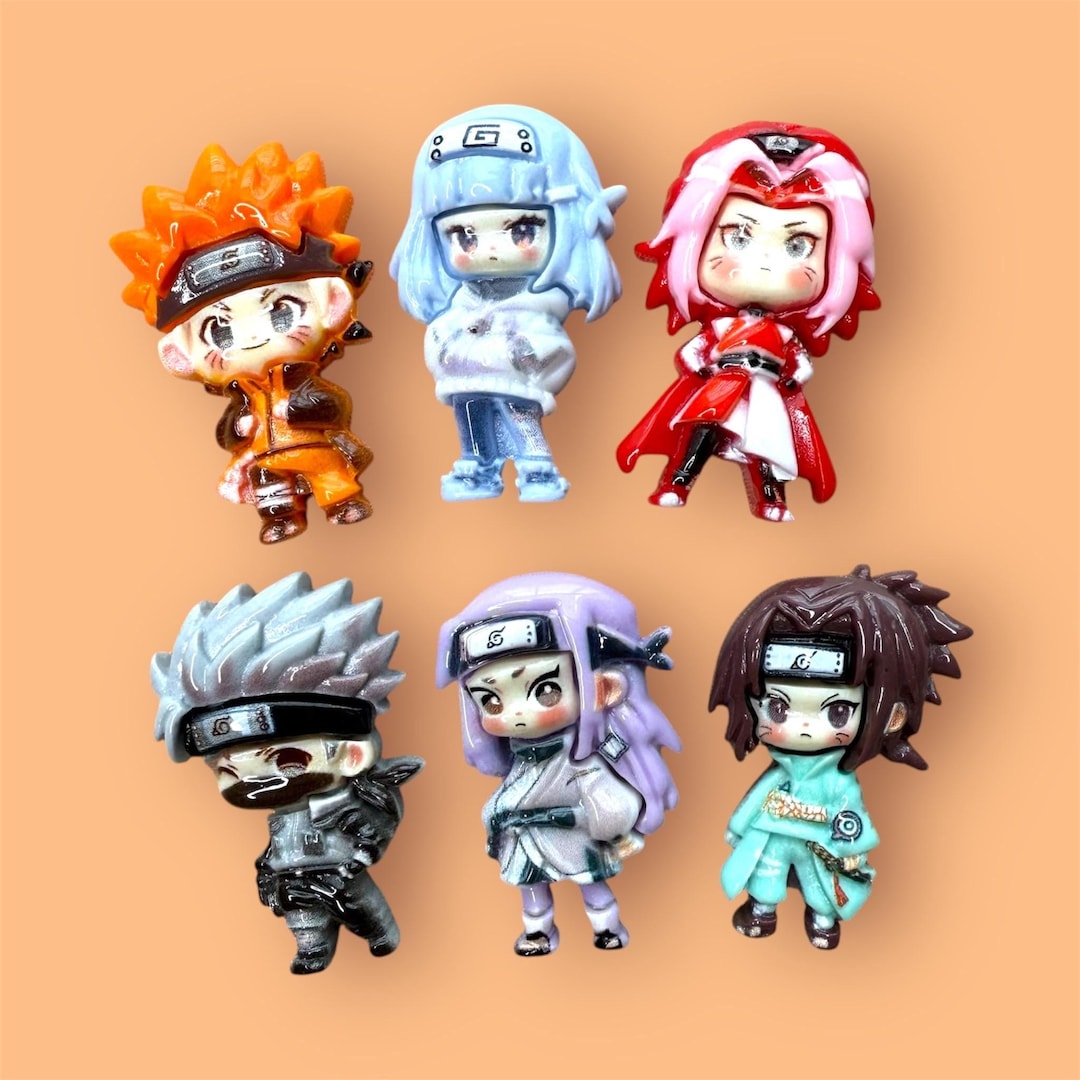 Naruto Anime Flatback Resin Charms Cabochons Diy Set of 6 - Etsy