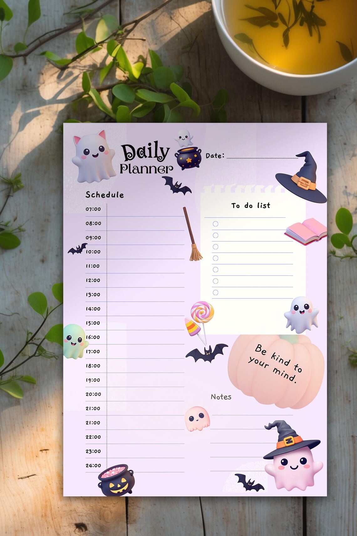 Cute Halloween Kids Daily Planner | Printable Planner Page A4 & US ...