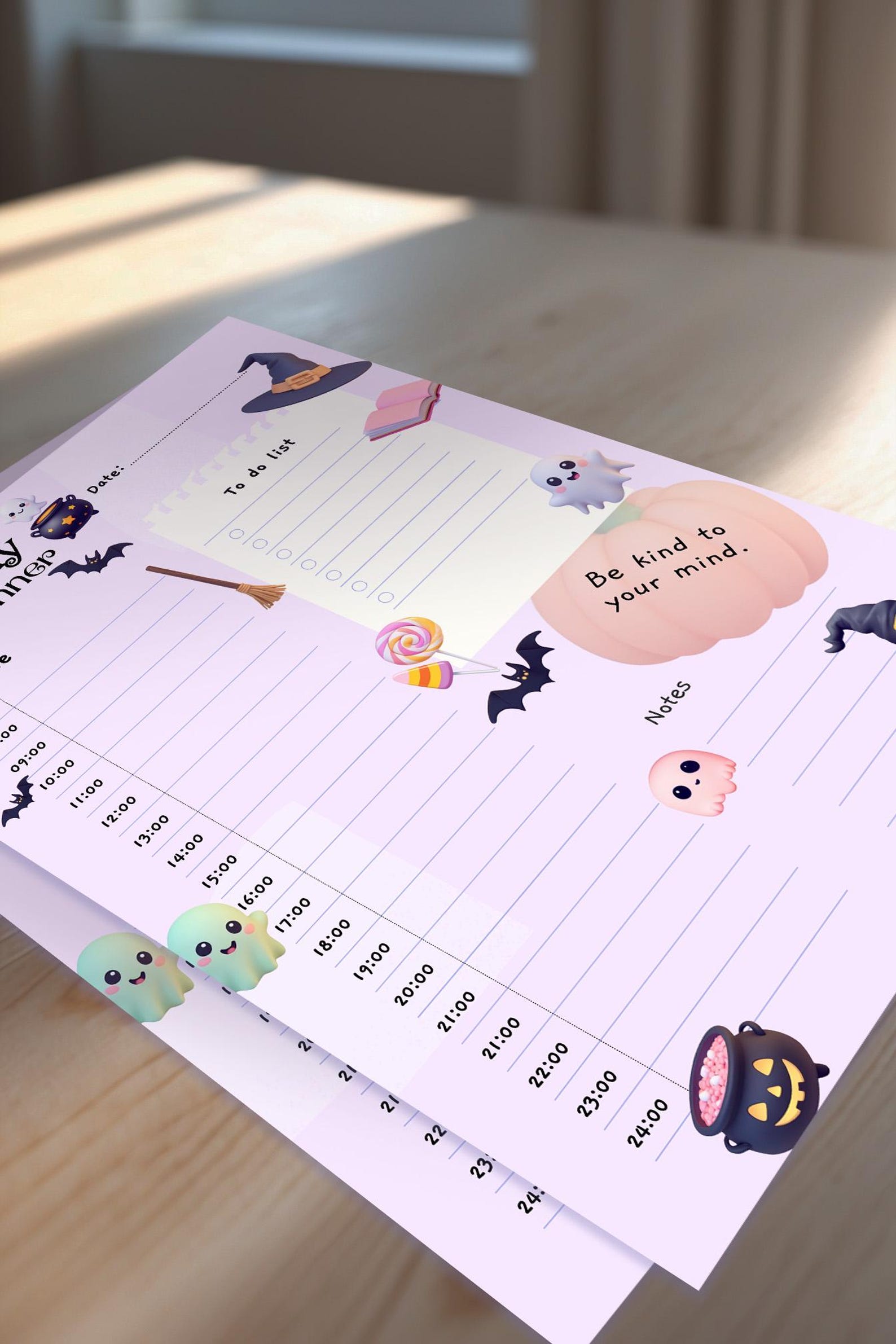 Cute Halloween Kids Daily Planner | Printable Planner Page A4 & US ...