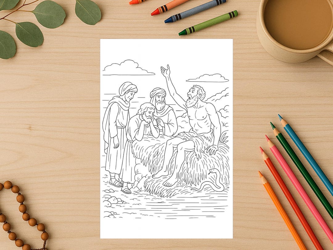 Book of Job Catholic Coloring Page for Kids – Printable Bible Story ...