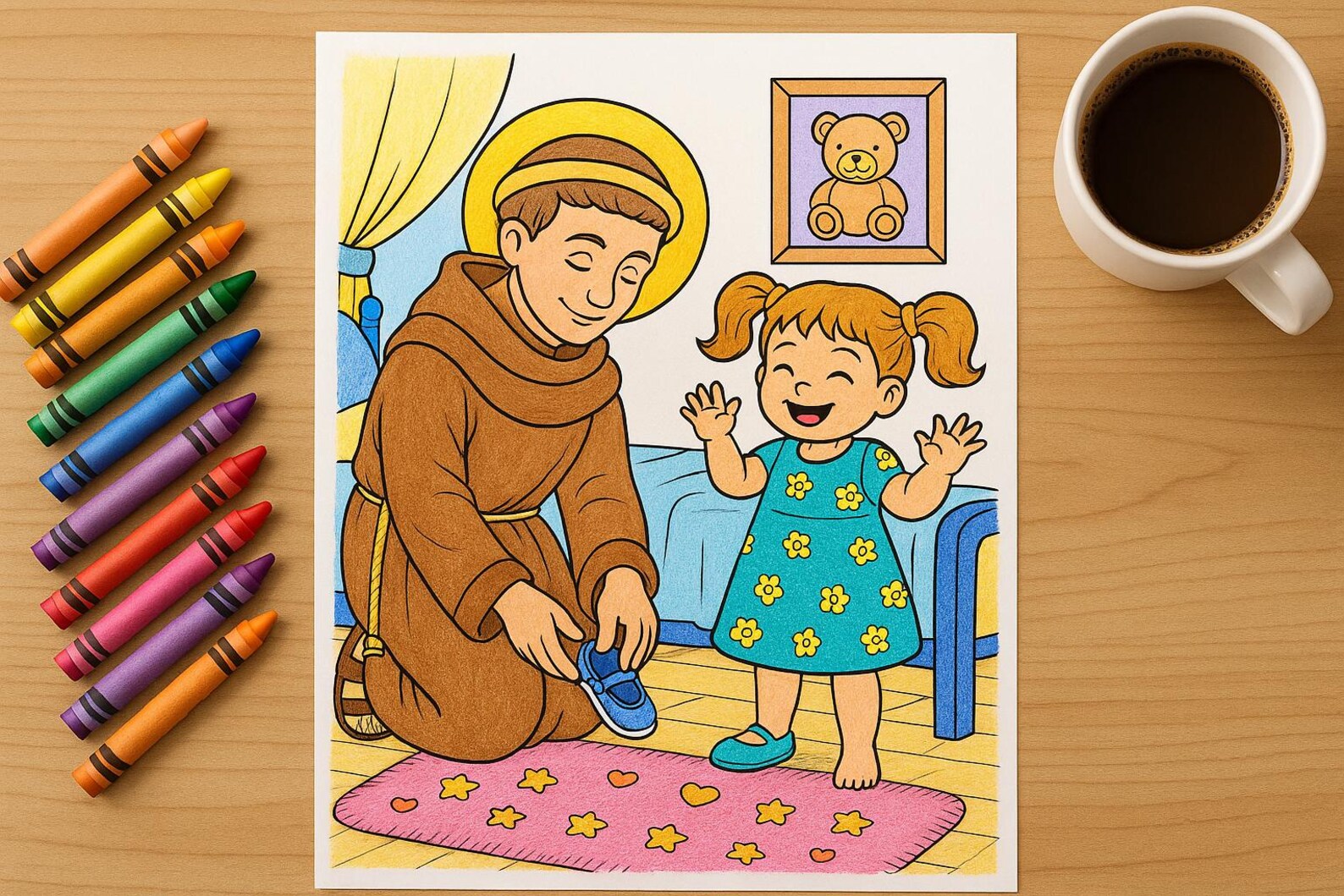 Saint Anthony Coloring Page: Catholic Printable for Kids (PDF Download ...