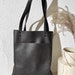 Simple Graphite Black Leather Tote Bag No. LPB-8031 - Etsy