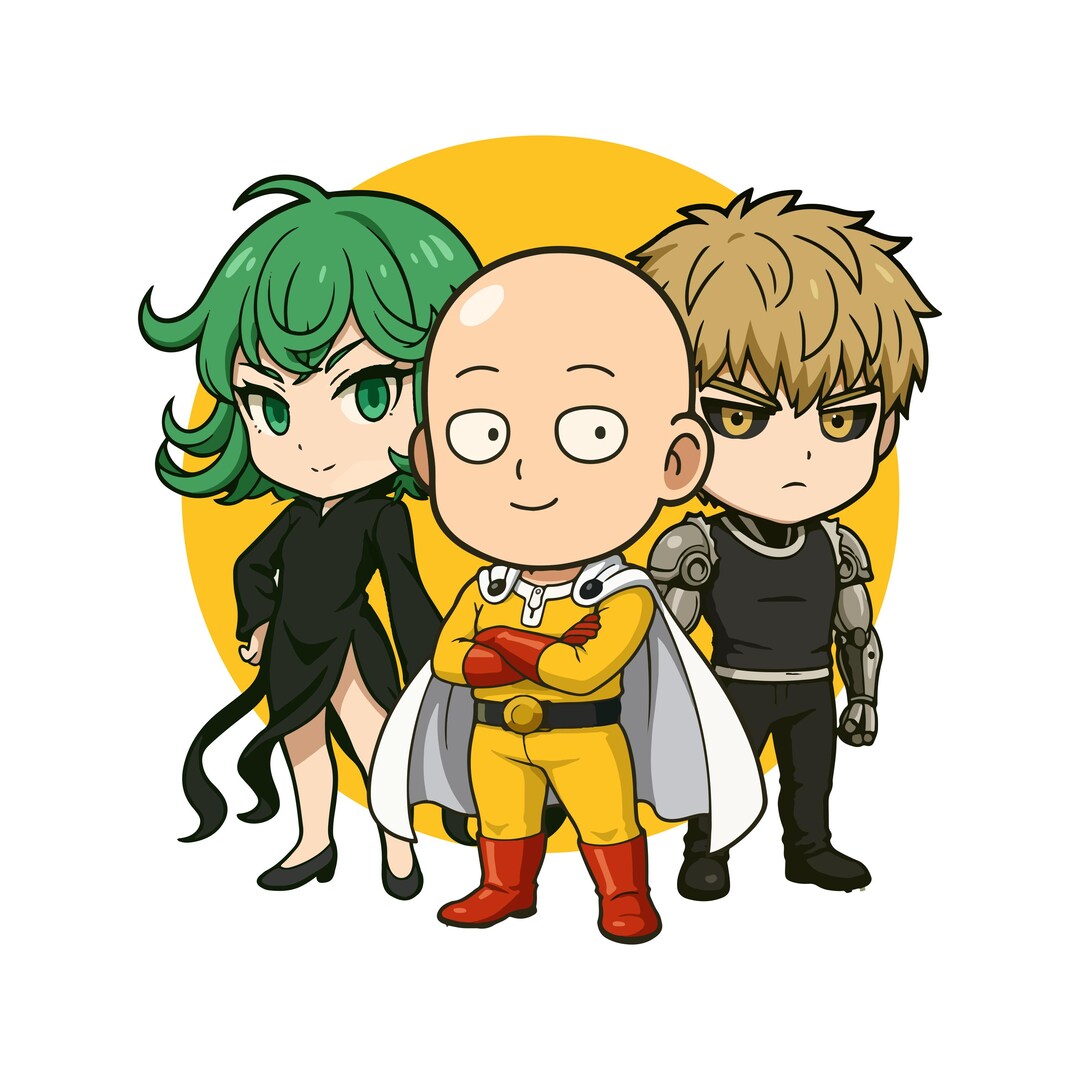 One Punch Man Chibi Characters: Anime Clipart Bundle (SVG, PNG, EPS ...