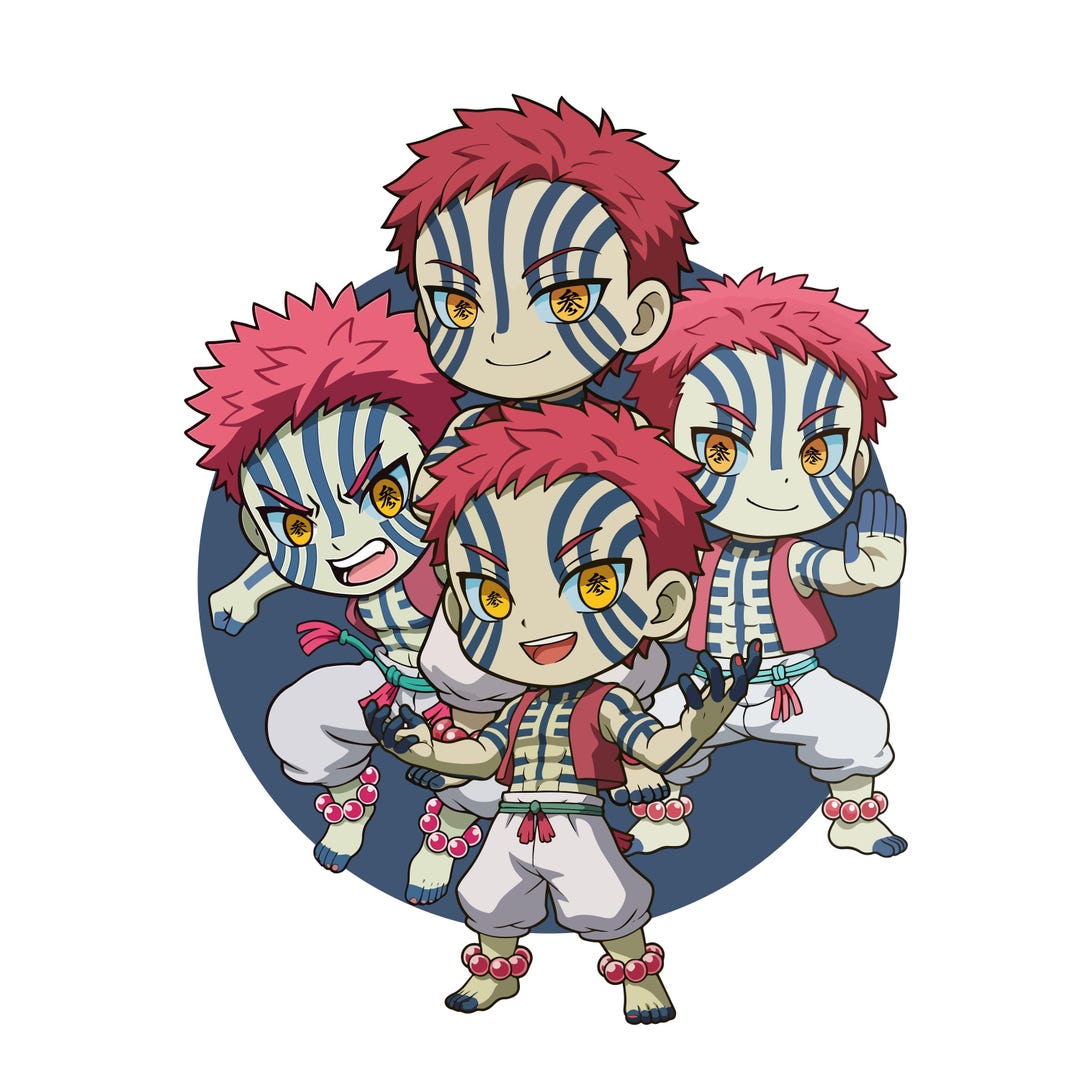 Akaza Demon Slayer Chibi Characters Digital Download | Character Anime ...