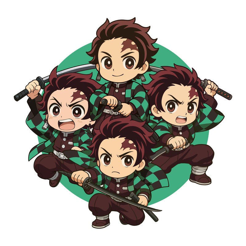 Chibi Tanjiro Sticker - Etsy UK