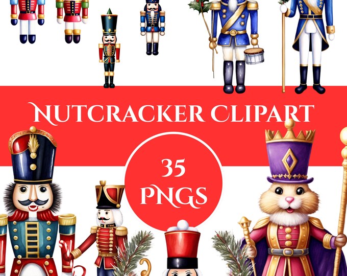 Christmas Nutcracker Clipart Bundle, Yuletide Watercolor, Cute ...