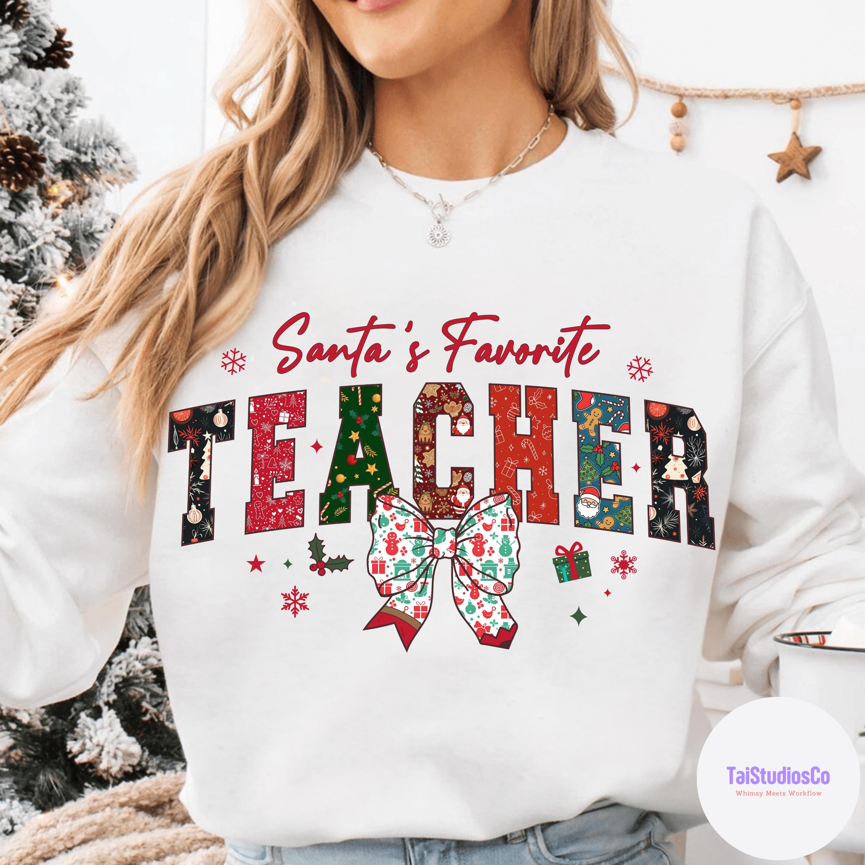 Santa's Favorite Teacher Png, Teacher Christmas Png, Merry Teacher Png ...