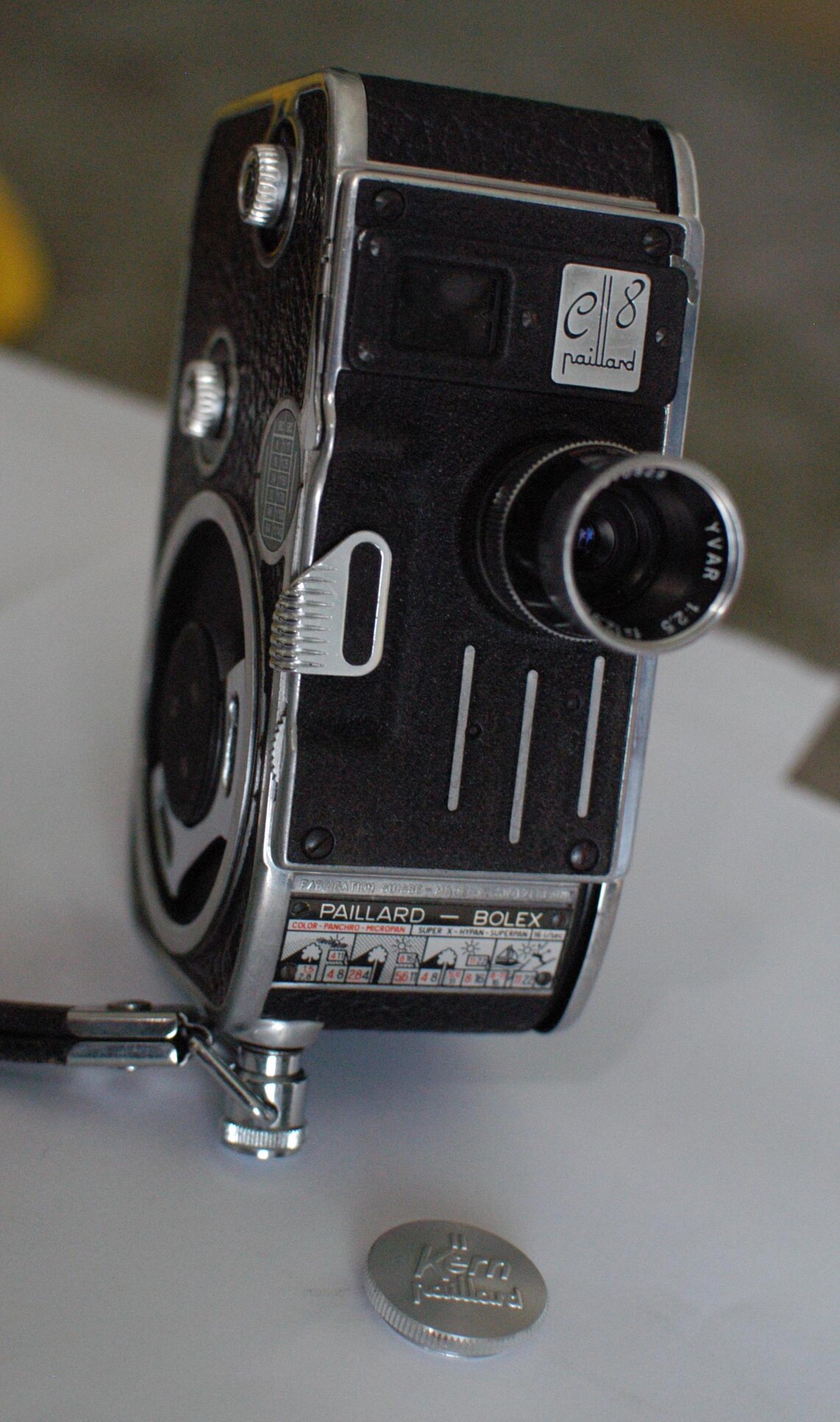 Bolex C8 Double 8 Movie Camera With 12.8mm F2.5 Yvar Lens, Lens Cap and ...