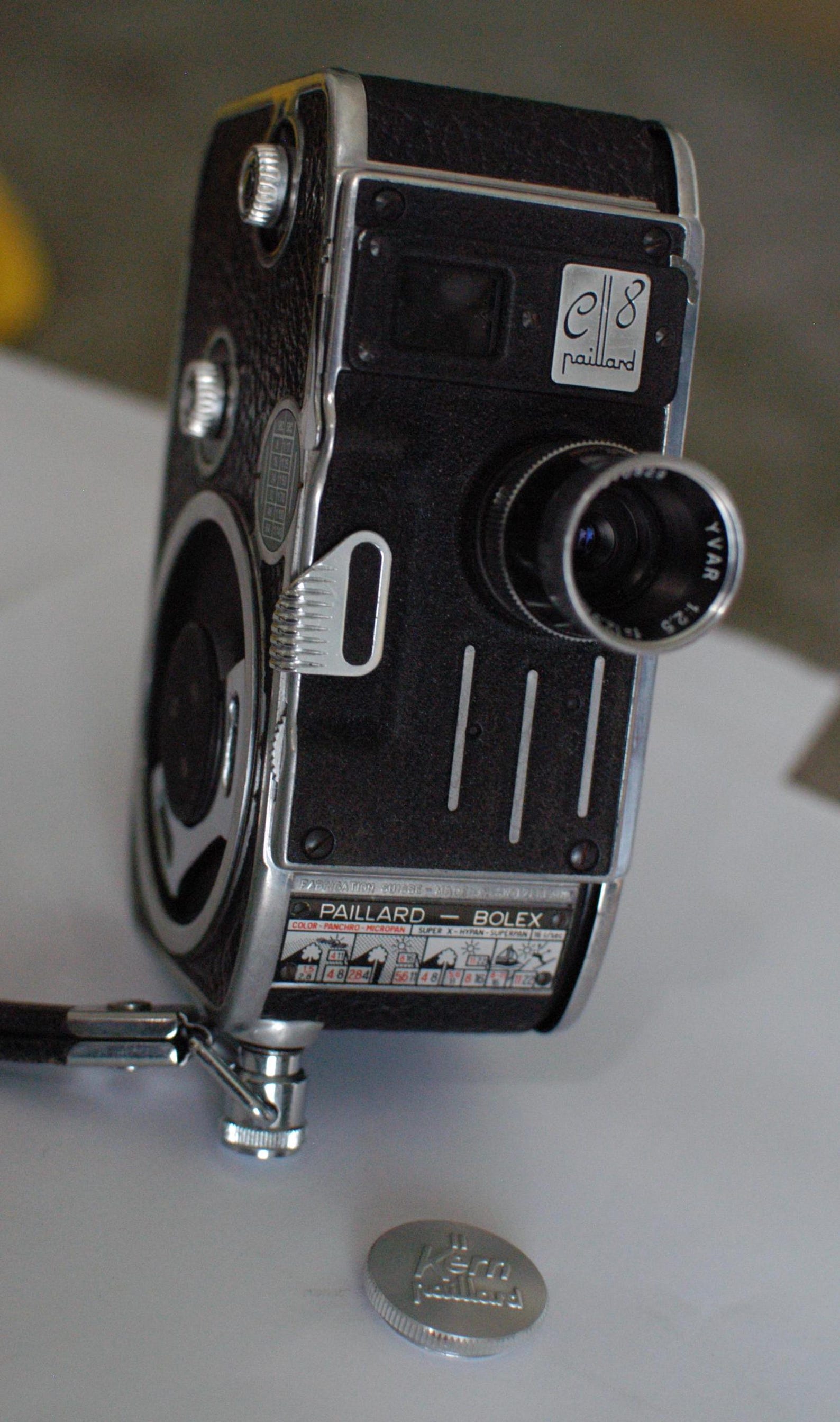 Bolex C8 Double 8 Movie Camera With 12.8mm F2.5 Yvar Lens, Lens Cap and ...
