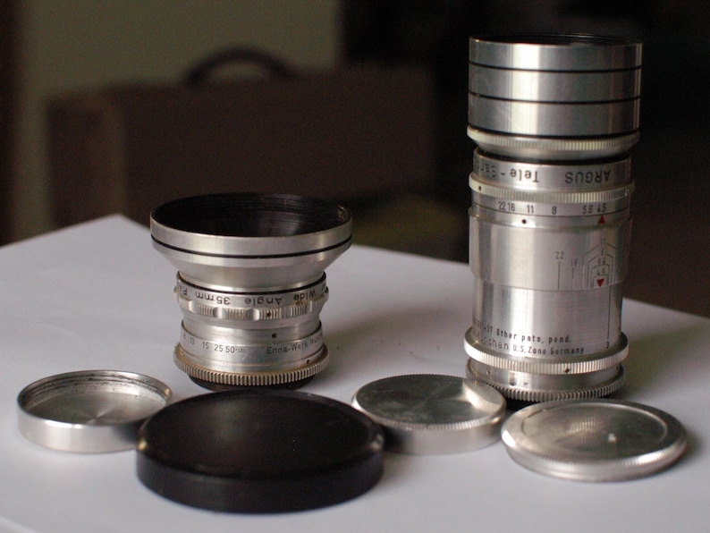 Argus C3 C2 Mount 100mm F4.5 Tele-sandmar and 35mm F4.5 Sandmar Wide ...