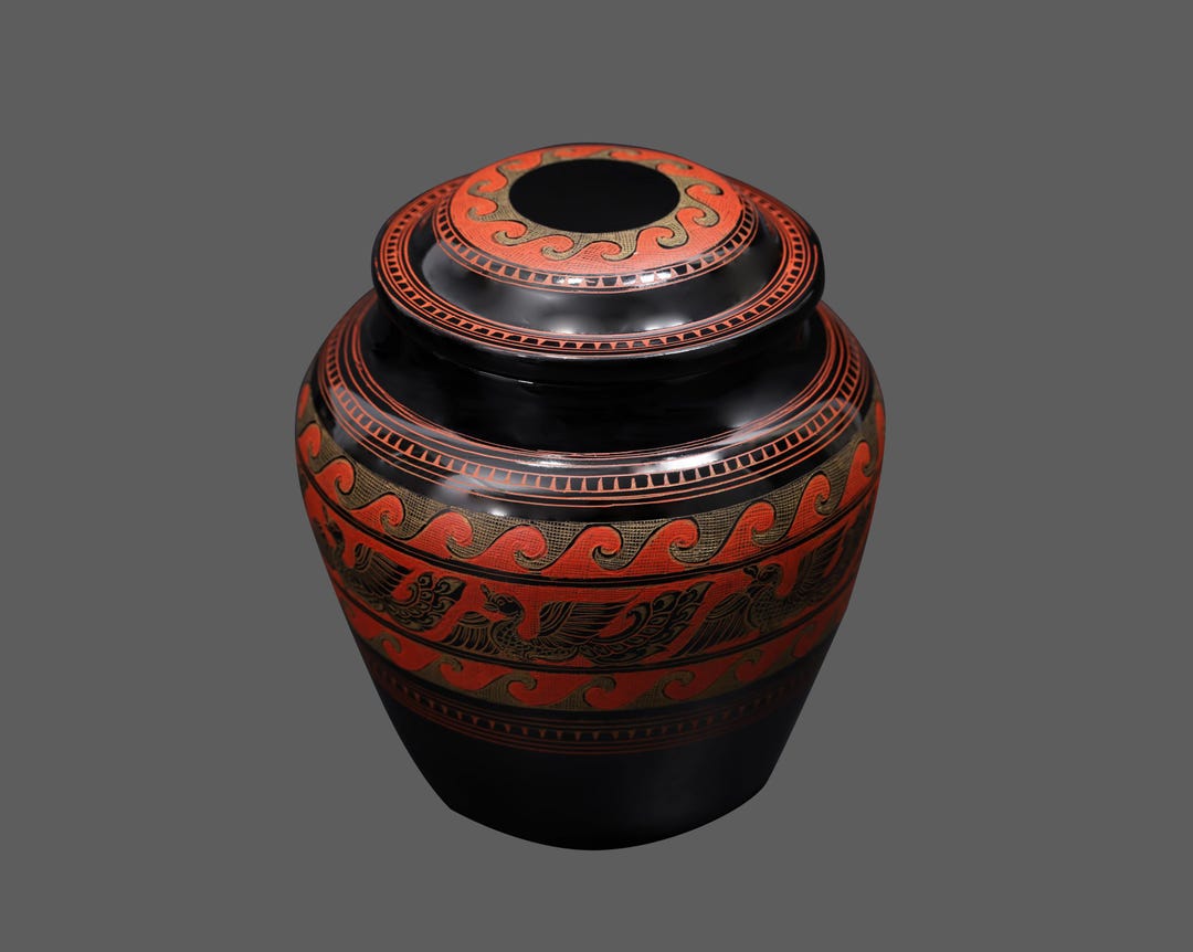 Lacquerware Pot - Wave Motif With Yunn Htoe - Etsy