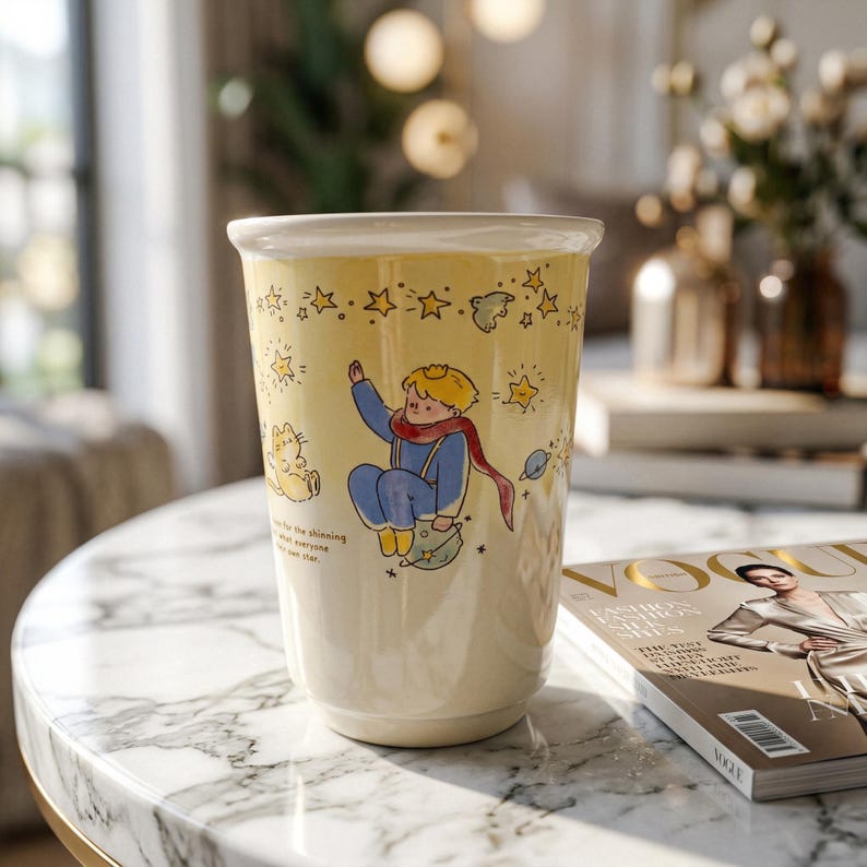 Handmade Ceramic Little Prince Travel Mug With Stars, Reusable Coffee ...