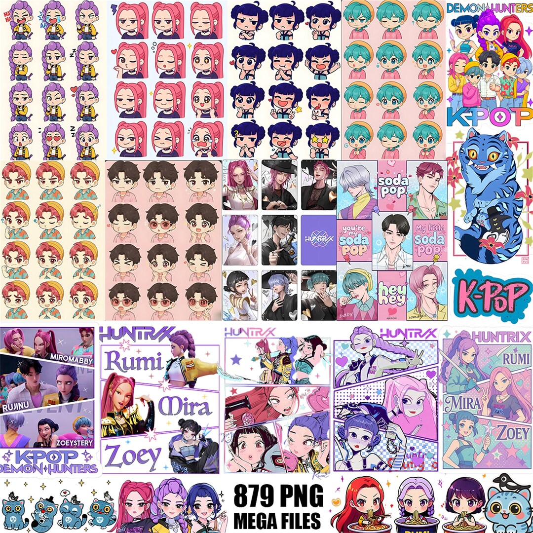 Huntrix Kpop Demon Hunters Mega Bundle – 2700+ PNG PDF SVG Eps Dxf ...