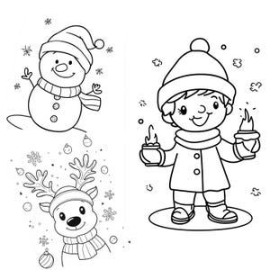 300 Holiday Coloring Pages for Kids | Festive Printable Activity Set - Etsy