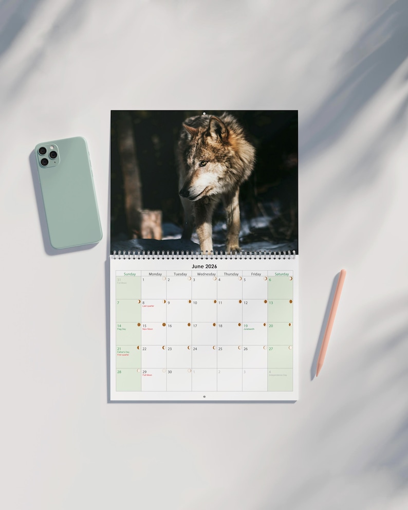 Wolves Calendar 2026 | Wildlife Calendar Featuring Stunning Wolf ...