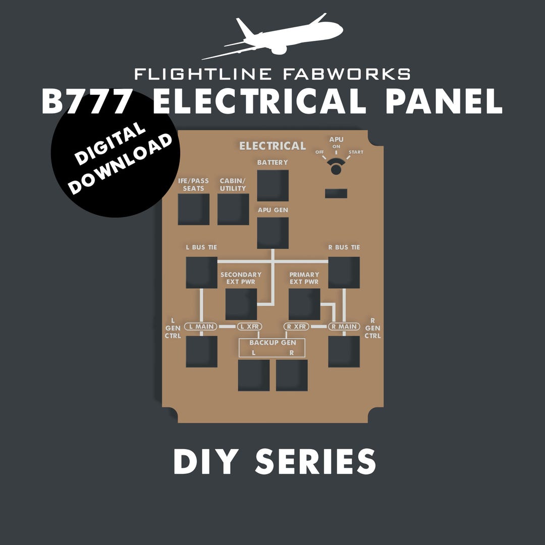 B777 Electrical Panel Digital Files for Laser Cut - Boeing 777 Flight ...