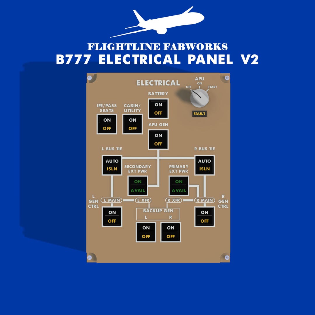 B777 Electrical Panel V2, Flight Simulator Hardware, Functional LED ...
