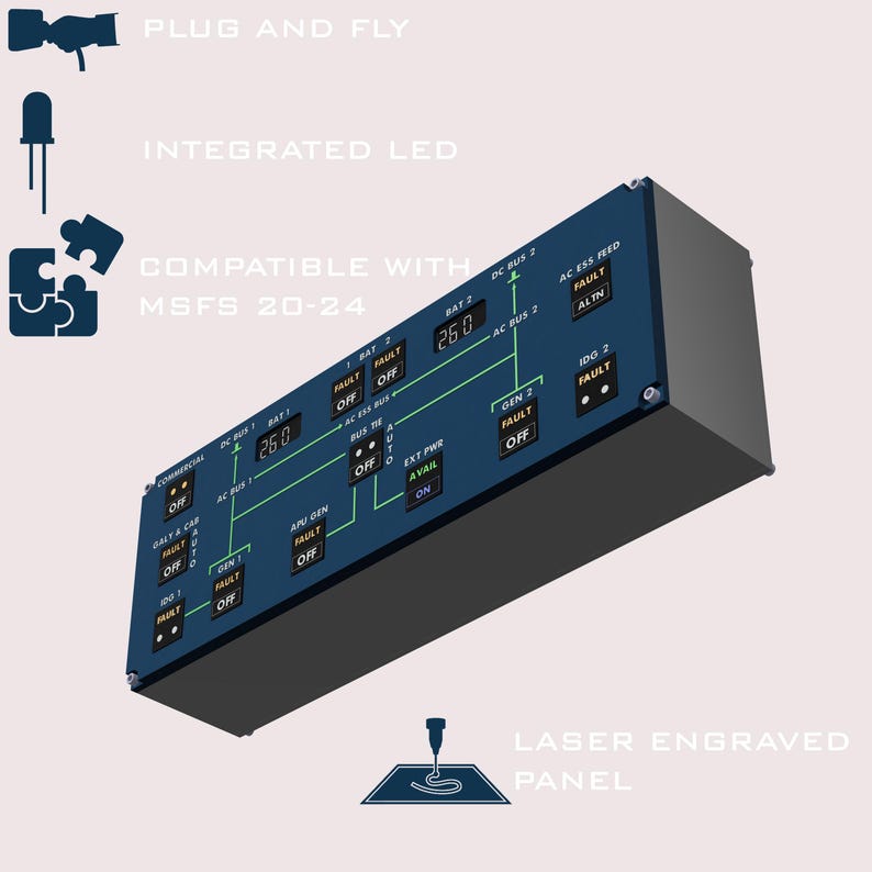 Airbus A320 Electrical Overhead Panel - Flight Simulator Hardware ...
