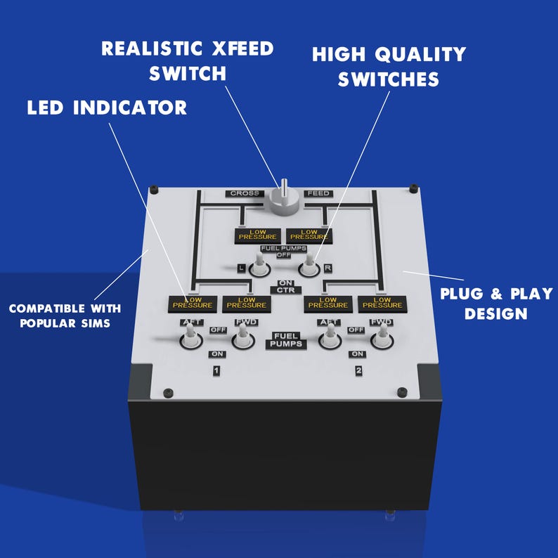 B737 Fuel Pumps Panel: Pro-series Flight Simulator Cockpit USB ...