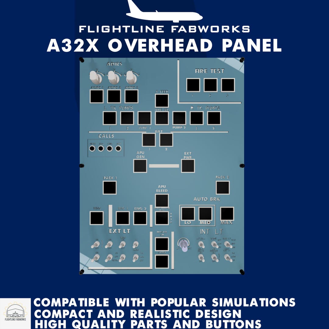 A320 Mini Overhead Panel: Flight Simulator Cockpit Controller, Home Sim ...