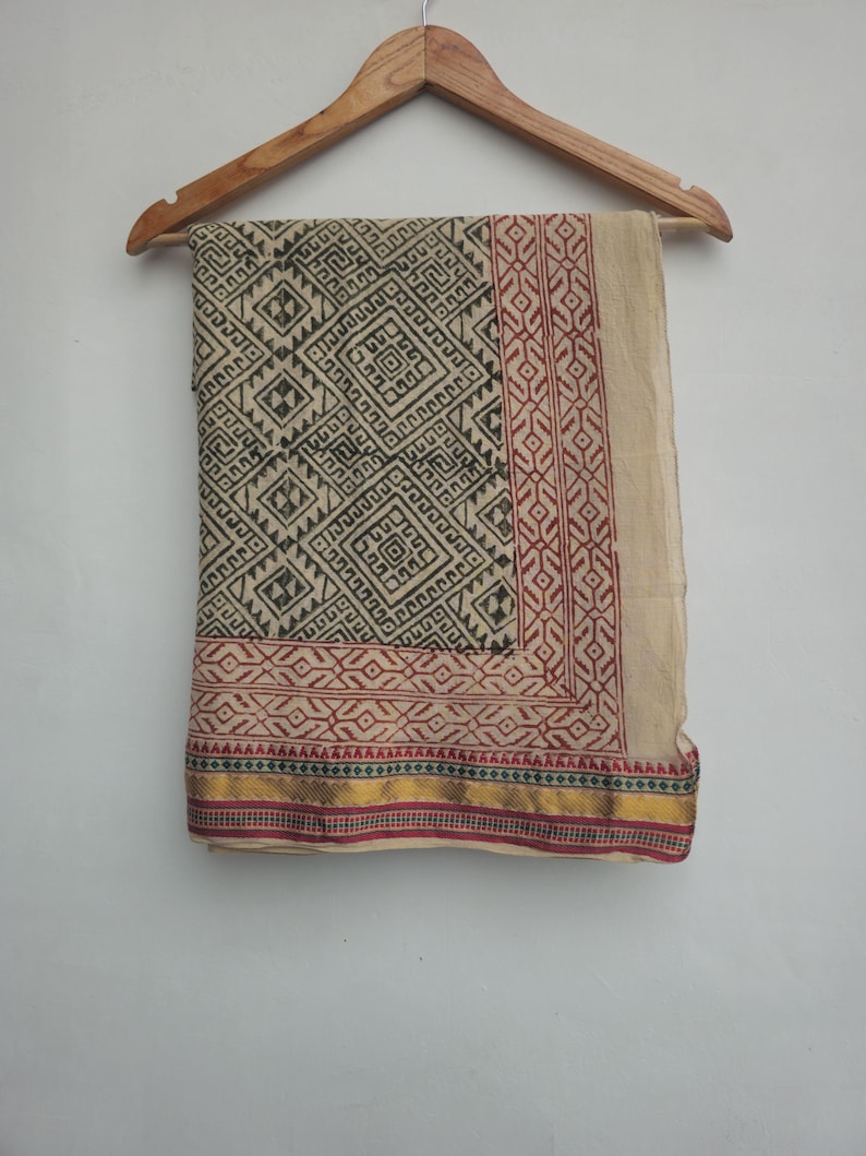 Hand Block Print Cotton Sarong, Beach Cover Up, Indian Pareo Wrap, Boho ...