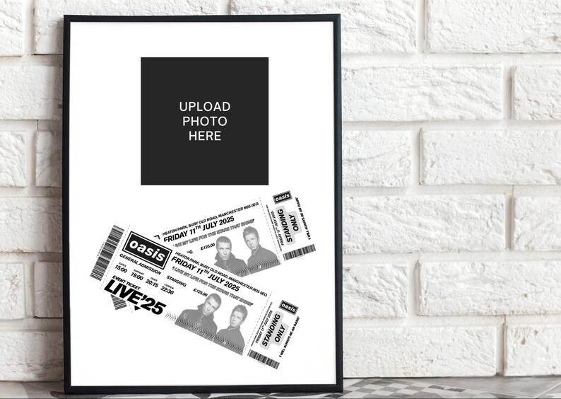 Oasis Live25’ Souvenir Memorbilia Ticket Canva Digital Download ...