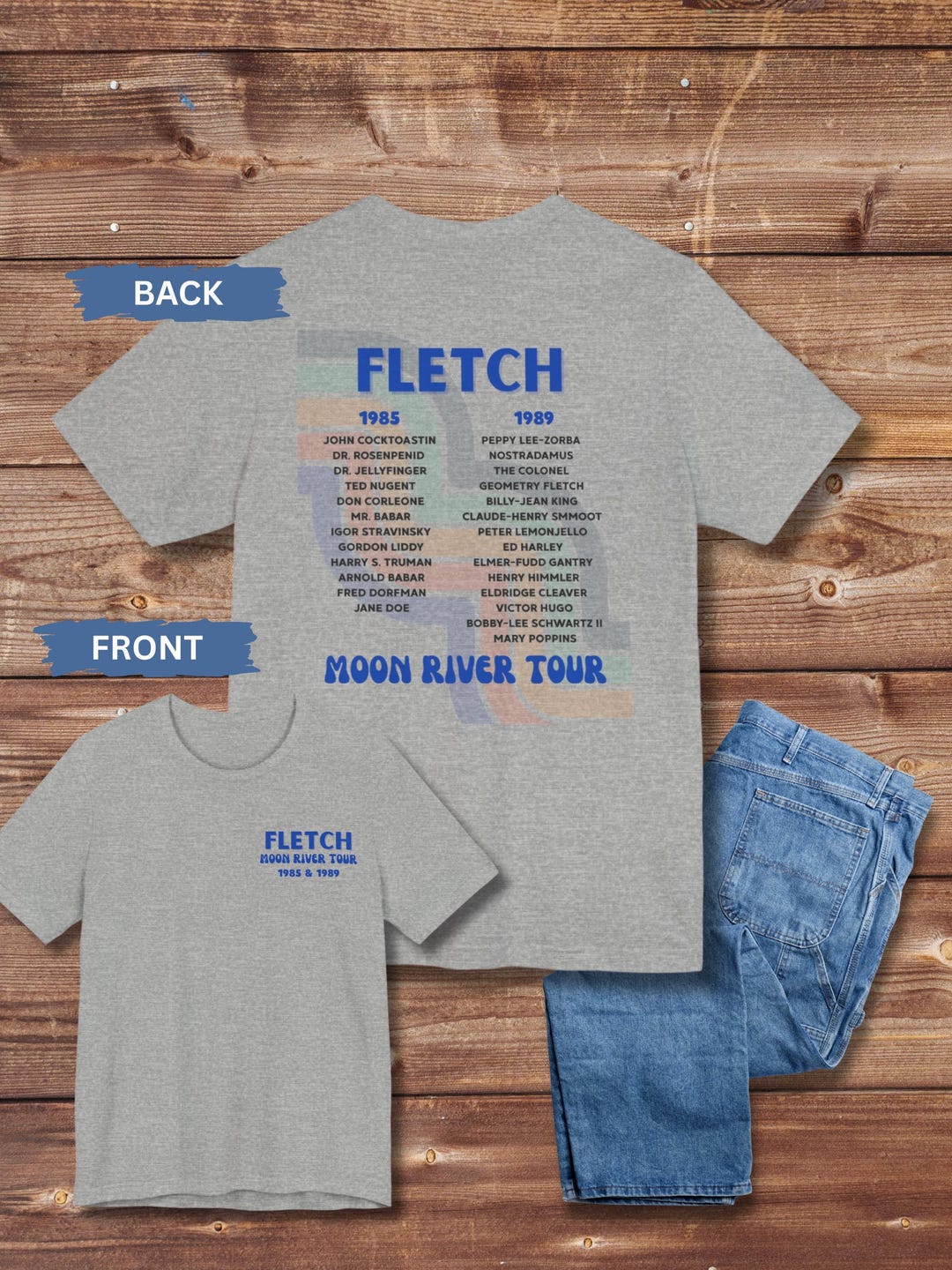 Fletch Alias Names Moon River Tour Tee, Funny Unisex T-shirt, Movie ...