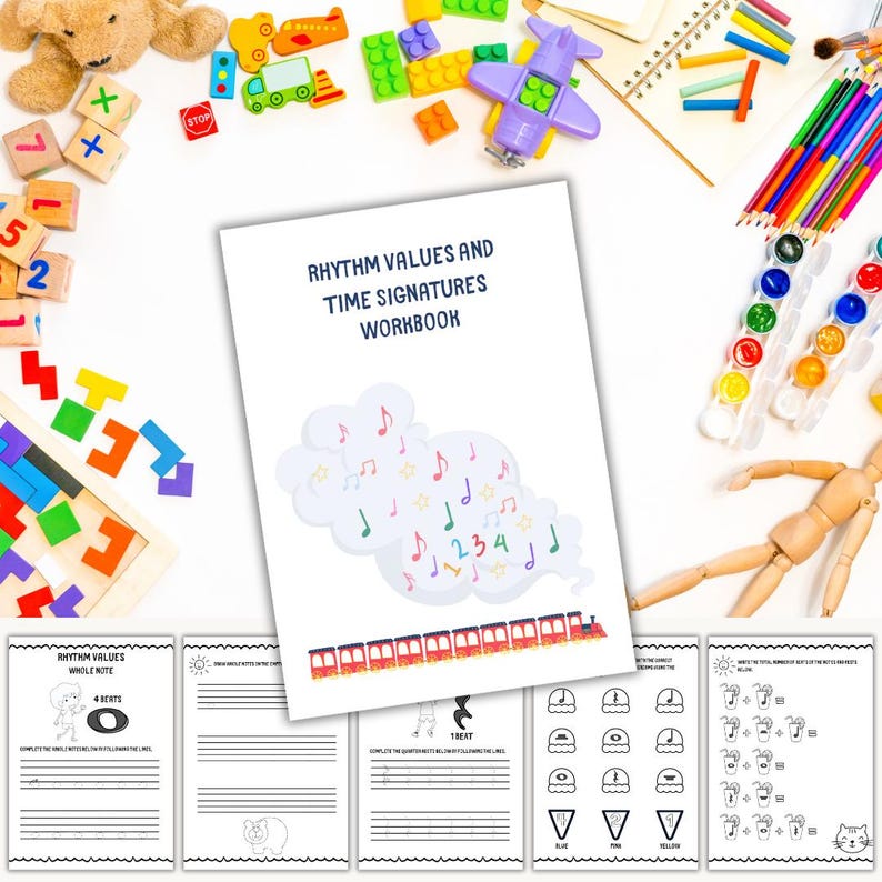 Music Theory Beginner Workbook Rhythm Values and Time Signatures - Etsy