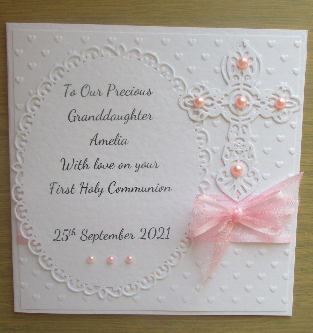 Personalized First Holy Communion Card Christening or Baptism Cards - Etsy