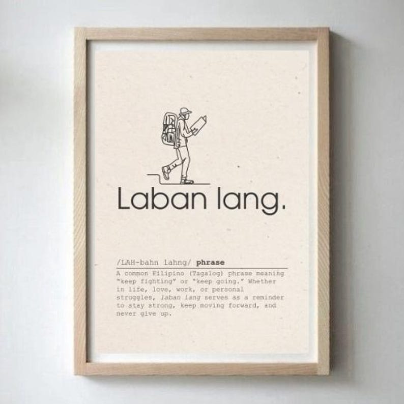 Laban Lang Filipino Wall Art: Tagalog Decor, Printable Motivation ...