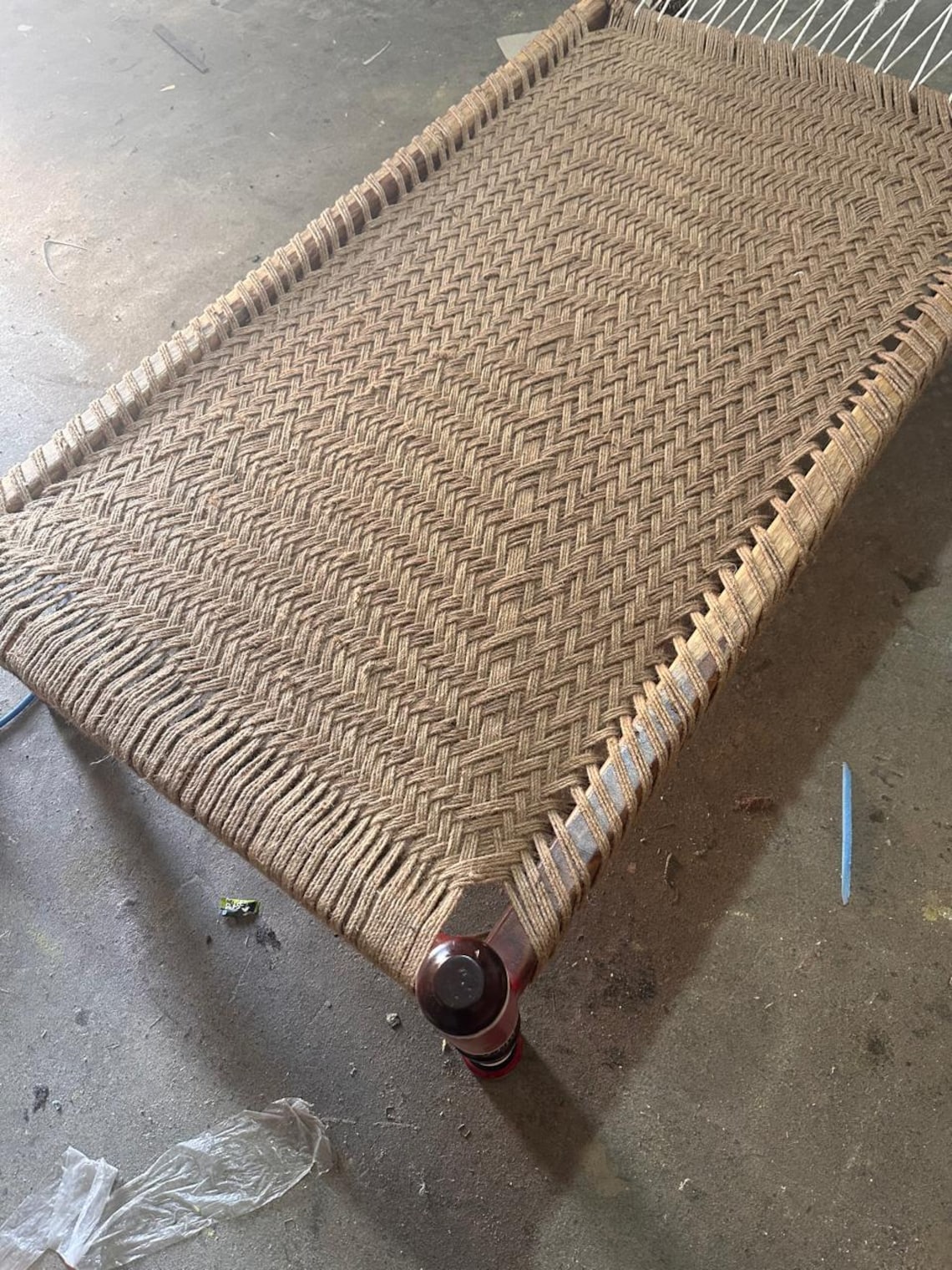 Handmade Indian Charpai Bed: Rustic Wood & Jute Rope Daybed - Etsy