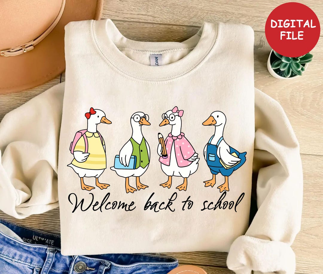 Welcome Back to School Duck PNG, Cute Goose Student Clipart, Classroom ...