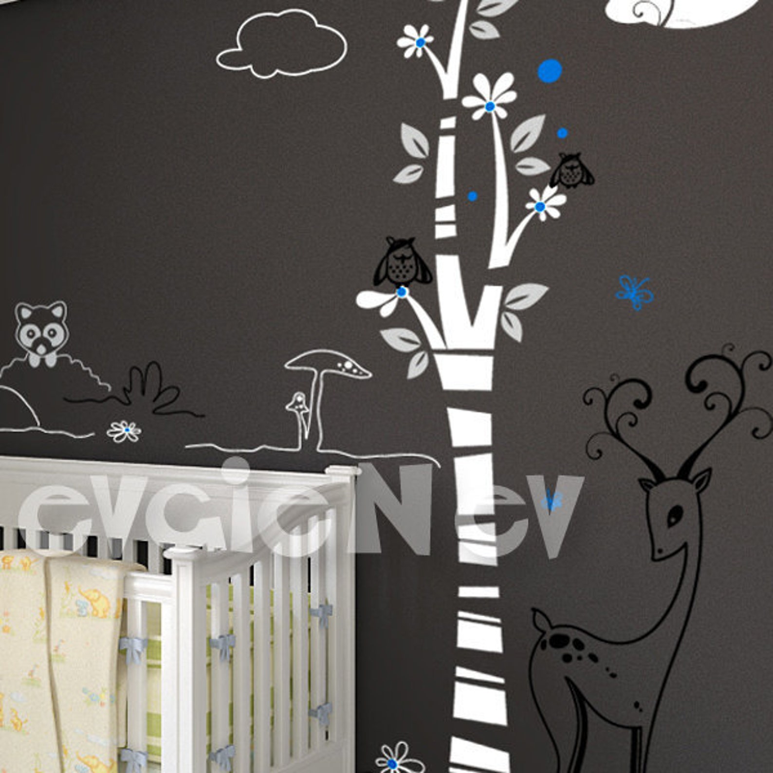 Delicate Woodland Wall Decals Nursery Animals Wall Stickers - Etsy