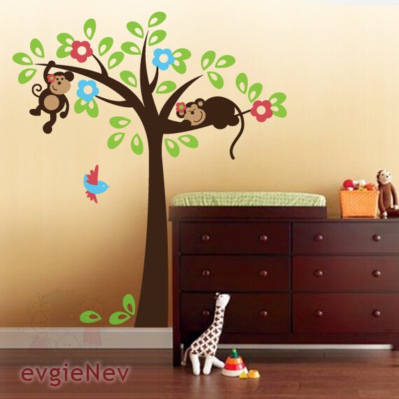 Nursery Kids Removable Wall Vinyl Decal Little Monkeys on | Etsy