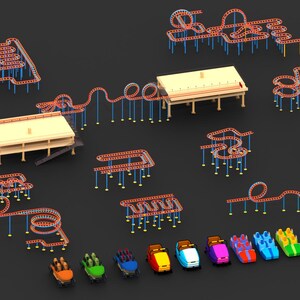 Roller Coaster 3D Model Pack STL, Miniature Amusement Park Rides ...
