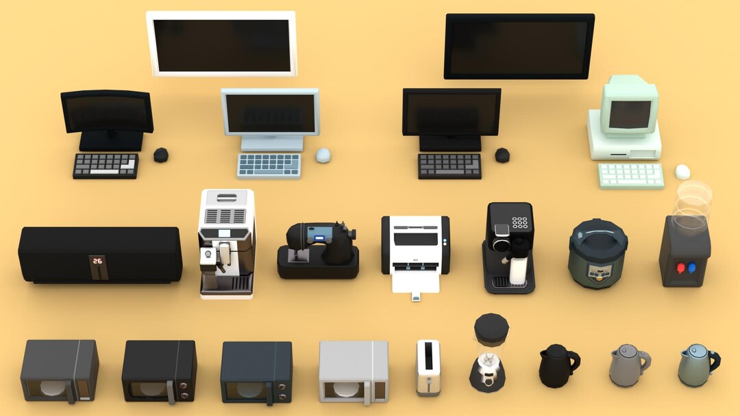Electronics 3D Model Pack STL, Miniature Tech Gadgets, Dollhouse ...