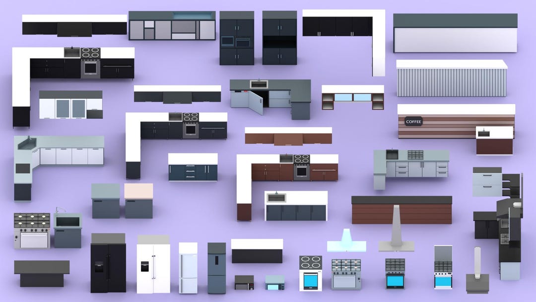 Kitchen Cabinet 3D Model STL, 3D Printable Miniature Furniture ...