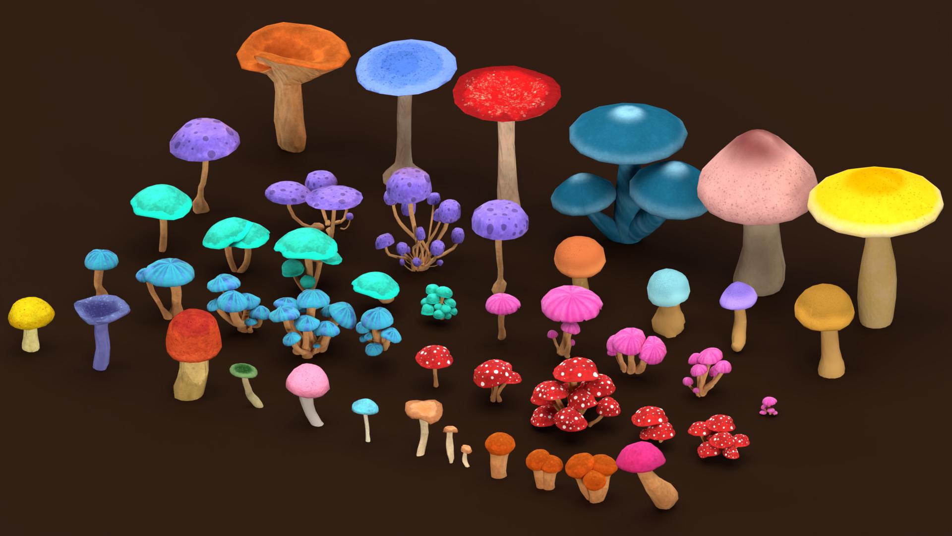 Stylized Mushroom 3D Model Pack | Fantasy Fungi STL Files | Cartoon ...