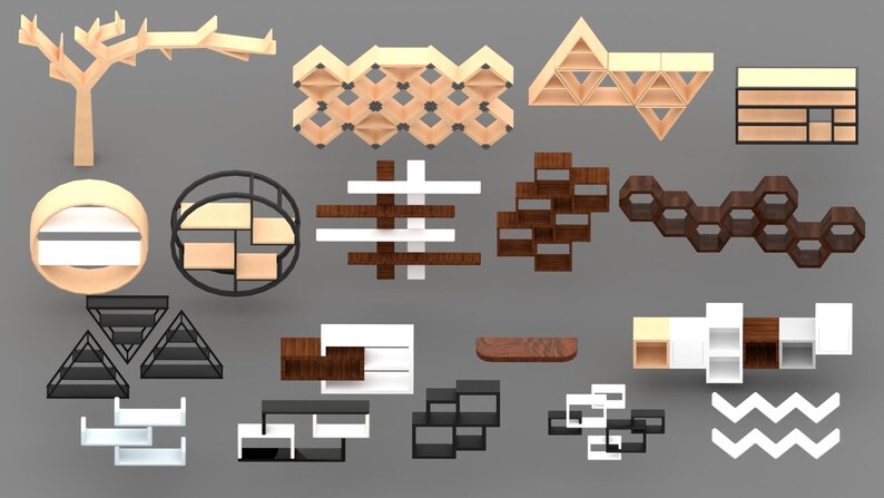 Shelves 3D Model Pack | Printable STL and Blender Files | Miniature ...