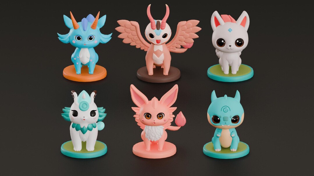 Cute Dragon 3D Model | Kawaii Baby Dragon STL | Printable Fantasy ...