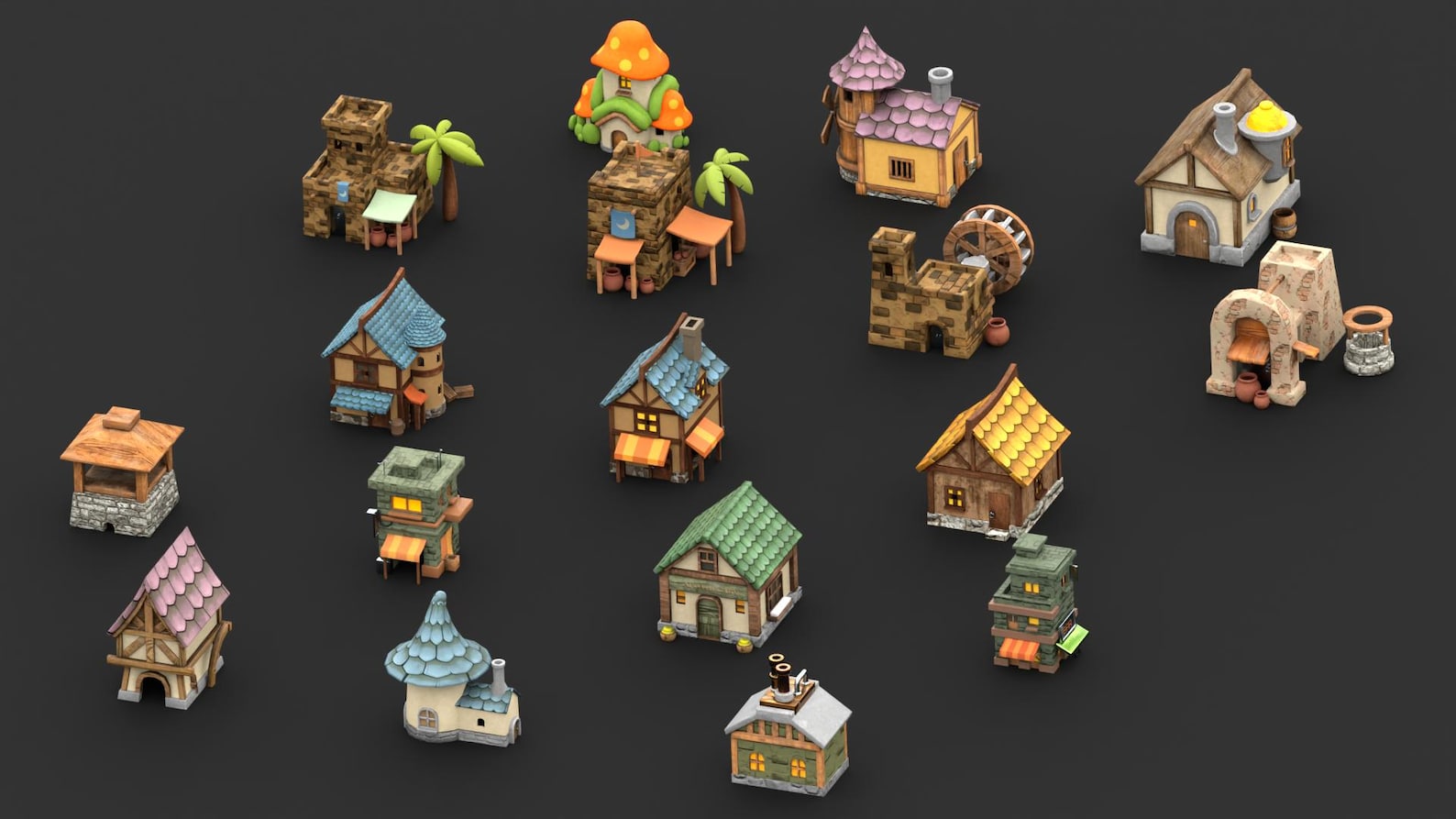 Medieval Village STL Pack, 3D Printable Mini Houses, Fantasy Buildings ...
